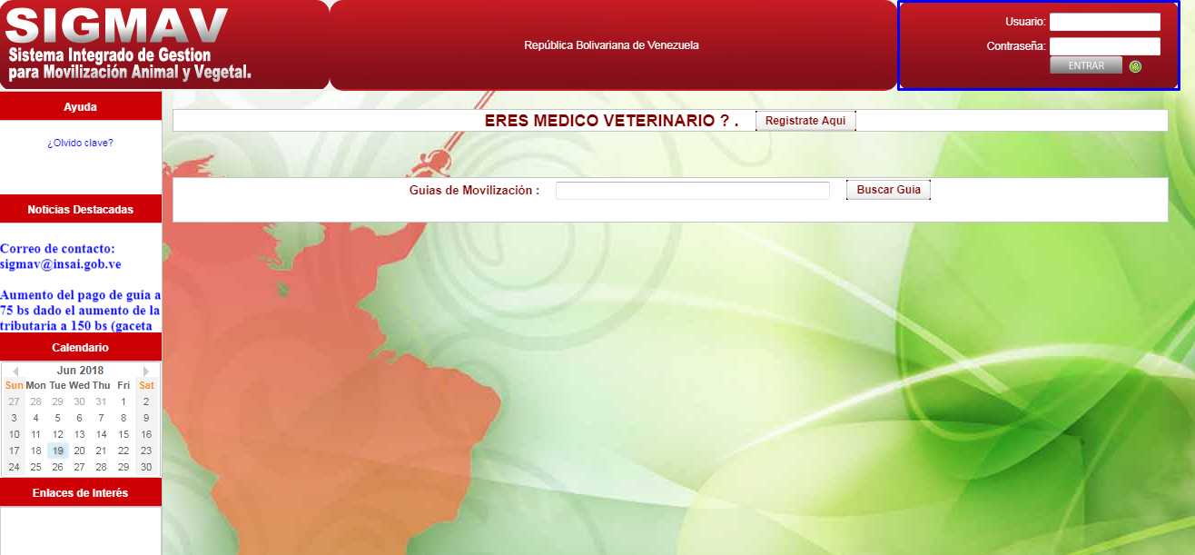 Registro en INSAI SIGMAV